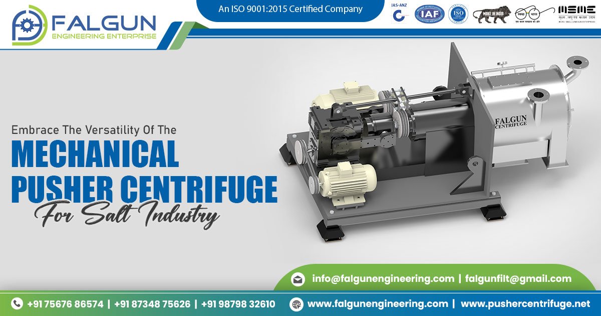 Exporter of Mechanical Pusher Centrifuges in France - Falgun Engineering