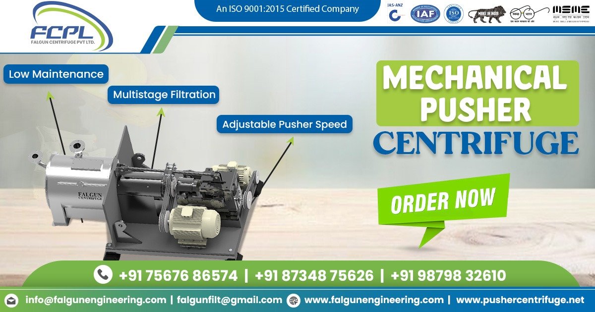 Exporter of Mechanical Pusher Centrifuge in USA - Falgun Engineering