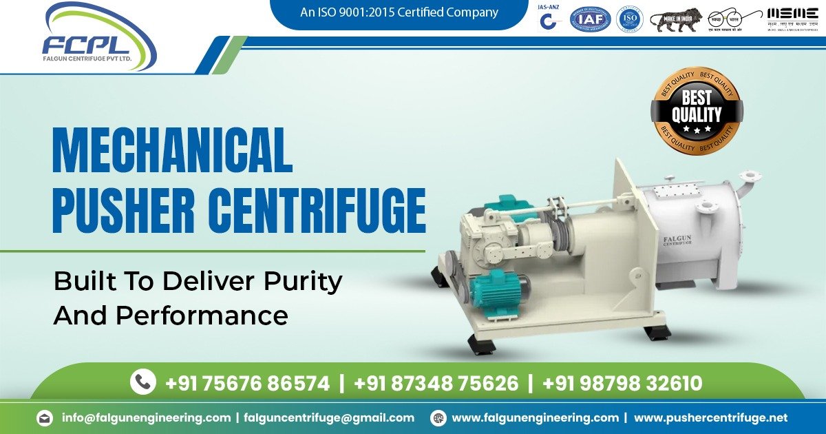 Mechanical Pusher Centrifuge in Austria - Falgun Engineering