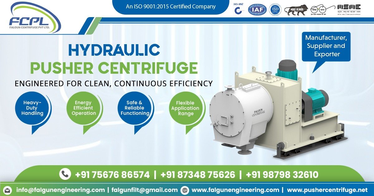 Exporter of Hydraulic Pusher Centrifuge - Falgun Engineering